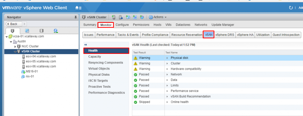vSAN Specialist 3.5 – Validate a vSAN Configuration - vCallaway vSAN Specialist 3.5 – Validate a vSAN Configuration - vCallaway